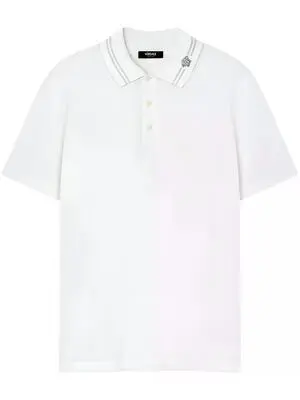 Versace Medusa-embroidered Cotton Polo Shirt