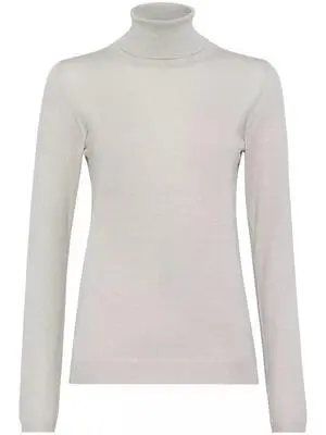 Brunello Cucinelli Roll-neck Long-sleeve Jumper - White