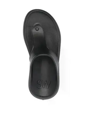 STUART WEITZMAN Thong Style Flip Flops - Black