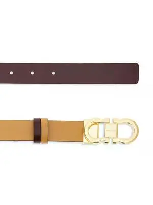 FERRAGAMO Gancini Buckle Reversible Leather Belt - Neutrals