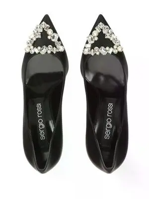 SERGIO ROSSI 90mm Embellished Stiletto Pumps - Black