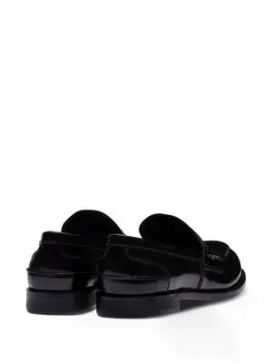 Miu Miu Leather Penny Loafers - Black