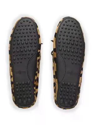 Car Shoe Leopard-print Calf Hair Slippers
