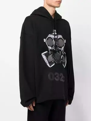032C Graphic-print Drop-shoulder Hoodie
