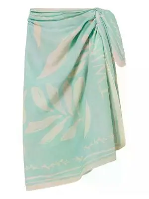 TWINSET Leaf Print Wrap Skirt