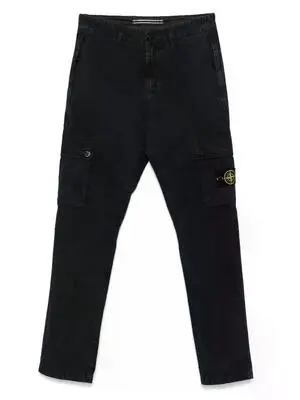 Stone Island Compass-patch Cargo Pants - Blue