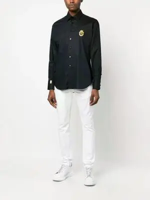BILLIONAIRE Silver Cut Logo-print Shirt