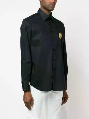 BILLIONAIRE Silver Cut Logo-print Shirt