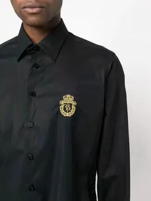 BILLIONAIRE Silver Cut Logo-print Shirt