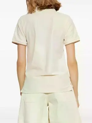 Moncler Logo Patch Piqué Polo Shirt - Neutrals