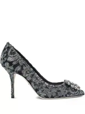 Dolce & Gabbana Bellucci Pumps With Brooch Embellishment - Black