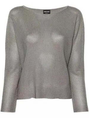 Giorgio Armani Boat-neck Jumper - Grey