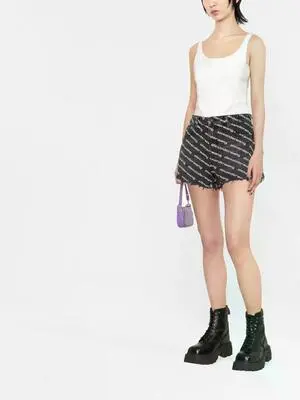Alexander Wang Bite Short With Logo - Grey