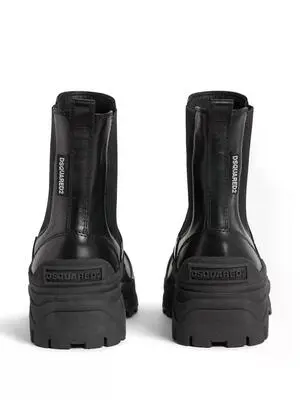 Dsquared2 Logo-embossed Leather Boots