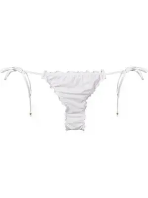 AMIR SLAMA Ruffled Trim Bikini Bottom - White