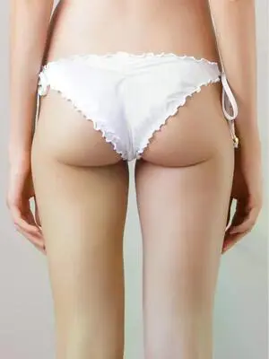 AMIR SLAMA Ruffled Trim Bikini Bottom