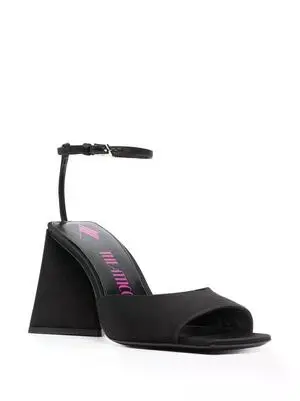 Attico Piper 85mm Satin Sandals - Black