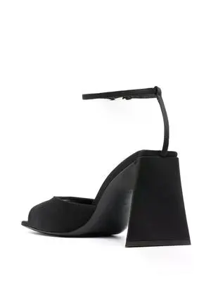 Attico Piper 85mm Satin Sandals - Black