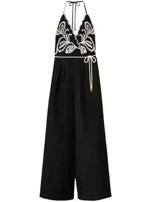 TWINSET Embroidered Jumpsuit - Black