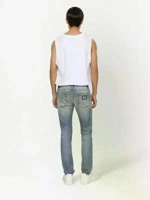 Dolce & Gabbana Distressed Stretch-cotton Skinny Jeans
