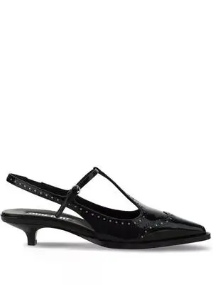 Miu Miu Leather Brogue Slingback Pumps