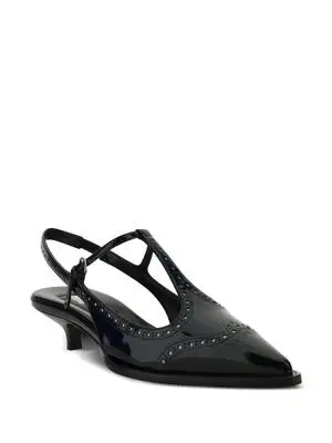 Miu Miu Leather Brogue Slingback Pumps