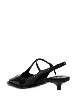 Miu Miu Leather Brogue Slingback Pumps
