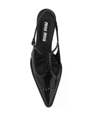 Miu Miu Leather Brogue Slingback Pumps