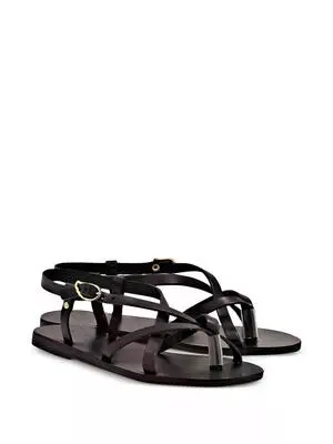 ANCIENT GREEK SANDALS Semele Flat Sandals - Black