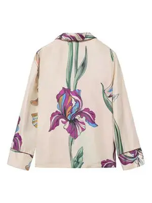La DoubleJ Floral Print Silk Shirt - Neutrals