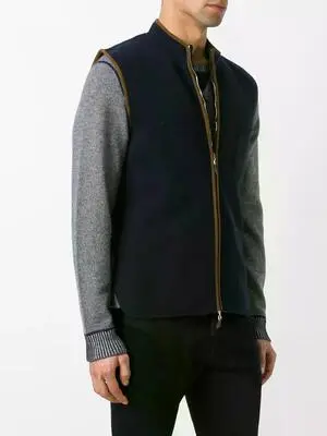 N.peal Cashmere And Suede Zip Up Gilet