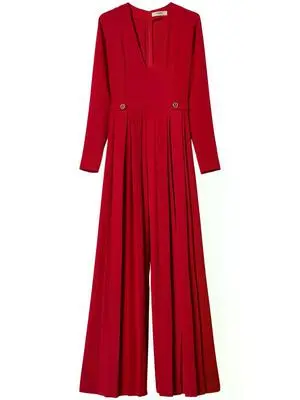 TWINSET Pleated Jumpsuit - Red