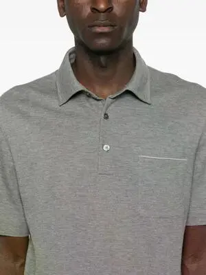 Zegna Cotton Polo Shirt - Grey