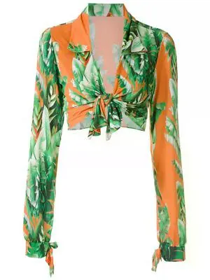 AMIR SLAMA Printed Crop Top