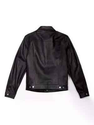 PURPLE BRAND Leather Button-up Shirt Jacket