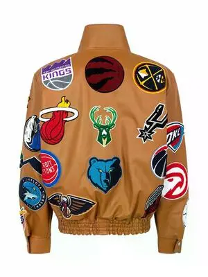 JEFF HAMILTON Nba Collage Faux-leather Jacket