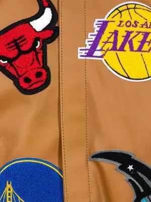 JEFF HAMILTON Nba Collage Faux-leather Jacket