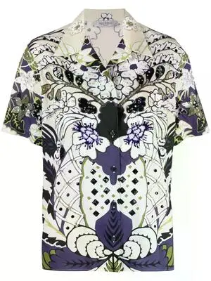 Valentino Garavani Arazzo-print Sequined Shirt - Neutrals