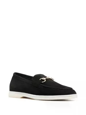 SCAROSSO Lilia Suede Loafers - Black