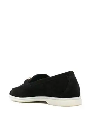 SCAROSSO Lilia Suede Loafers - Black
