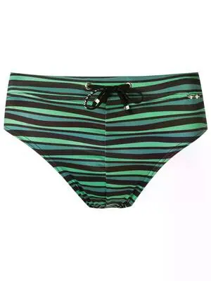 AMIR SLAMA Horizontal-stripe Swimming Trunks