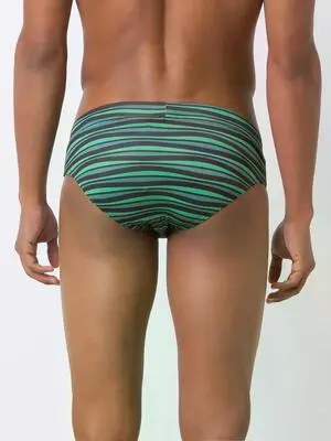 AMIR SLAMA Horizontal-stripe Swimming Trunks