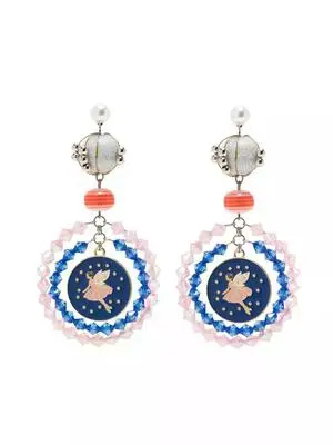 AMIR SLAMA Ballerina-motif Statement Drop Earrings - Blue