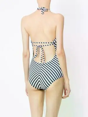 AMIR SLAMA Striped One Piece Swimsuit