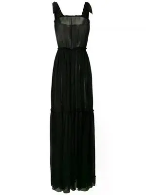 AMIR SLAMA Silk Maxi Dress - Black