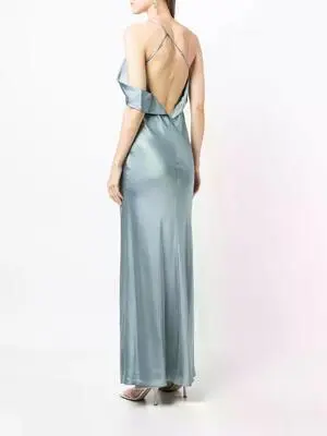 Michelle Mason Bias-cut One-shoulder Gown - Grey