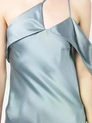 Michelle Mason Bias-cut One-shoulder Gown - Grey