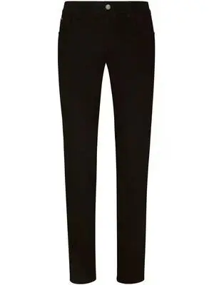 Dolce & Gabbana Skinny Jeans With Logo Plaque - Black