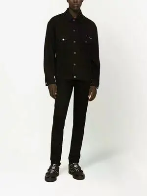 Dolce & Gabbana Skinny Jeans With Logo Plaque - Black