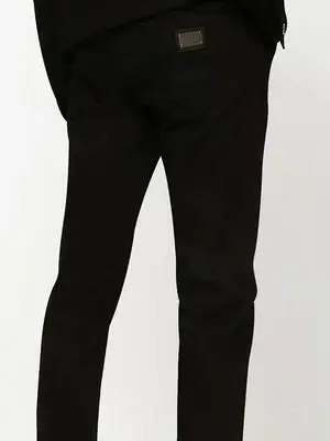 Dolce & Gabbana Skinny Jeans With Logo Plaque - Black